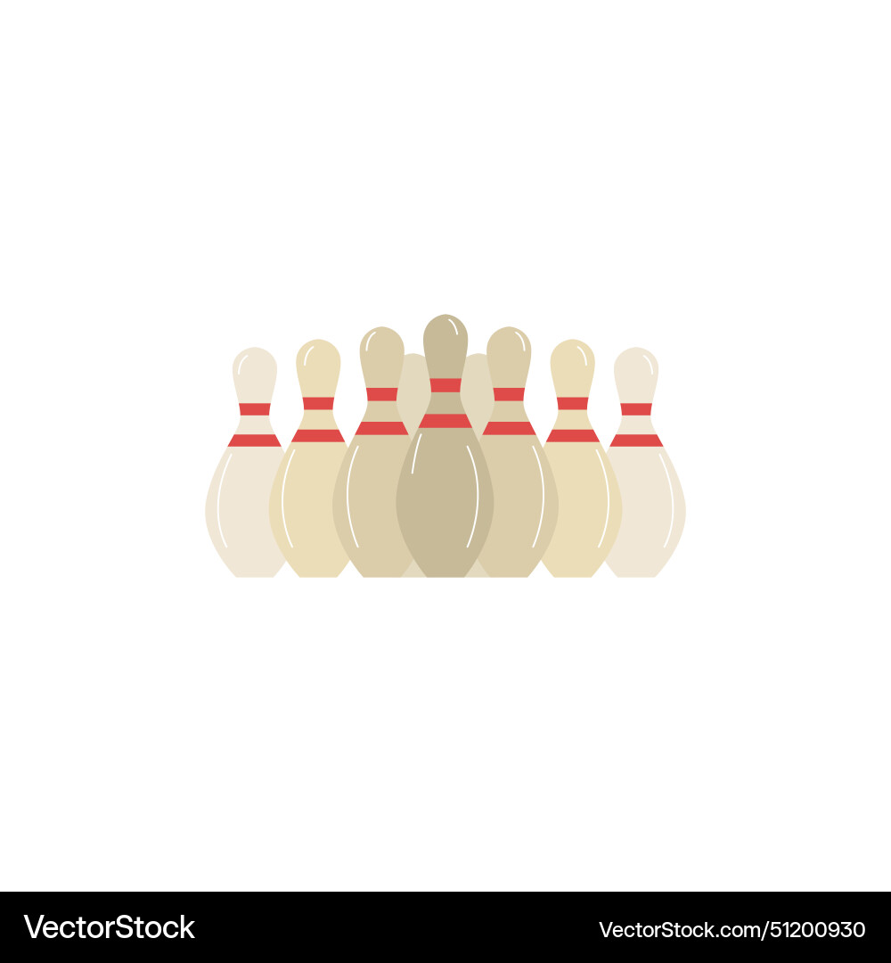 Bowling pins triangle Royalty Free Vector Image