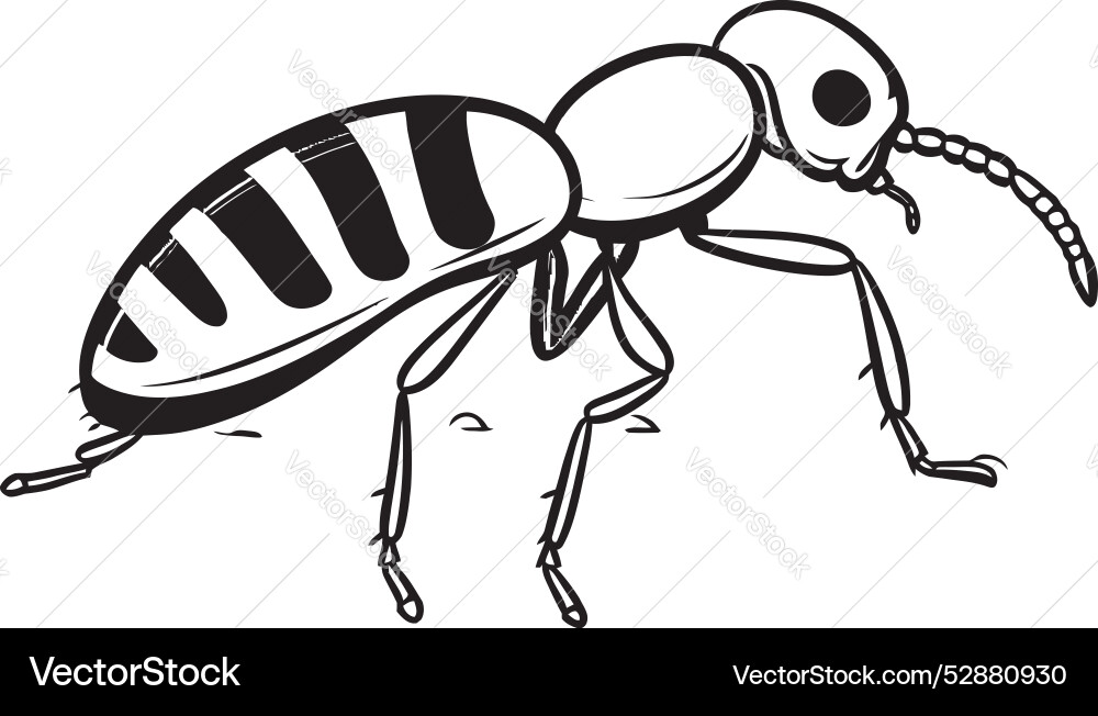 Ebonized termite design furtive insect Royalty Free Vector