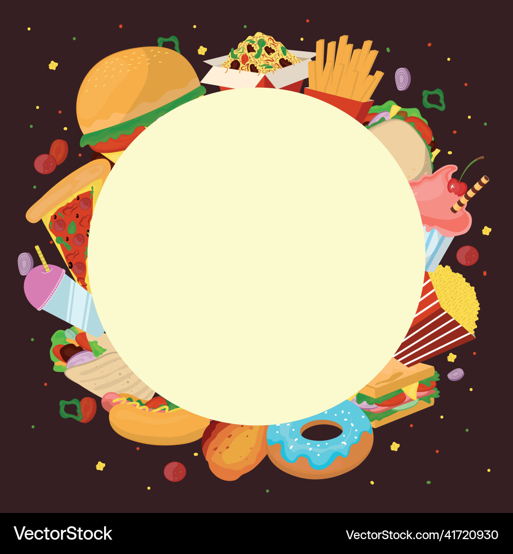 Fast food menu label Royalty Free Vector Image