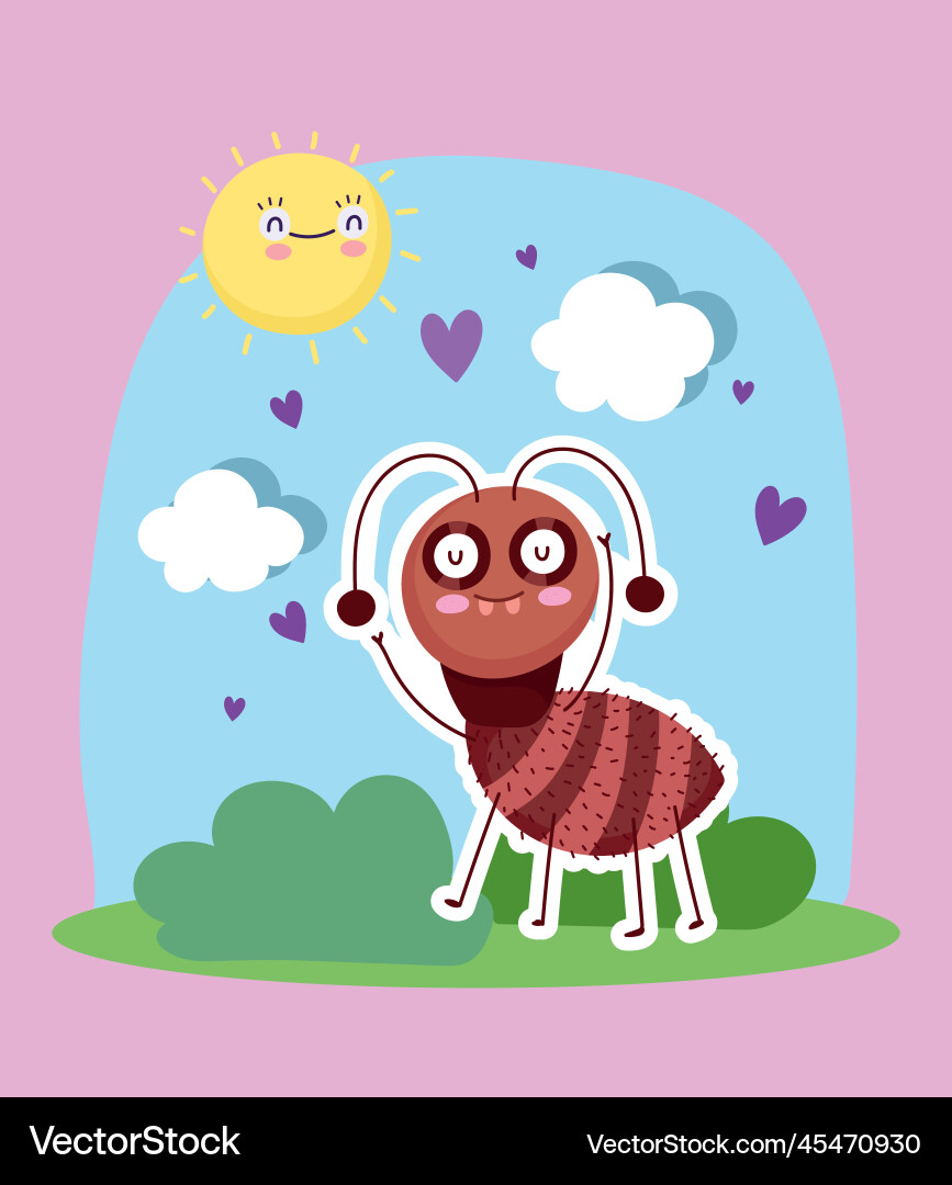 Funny ant cartoon Royalty Free Vector Image - VectorStock