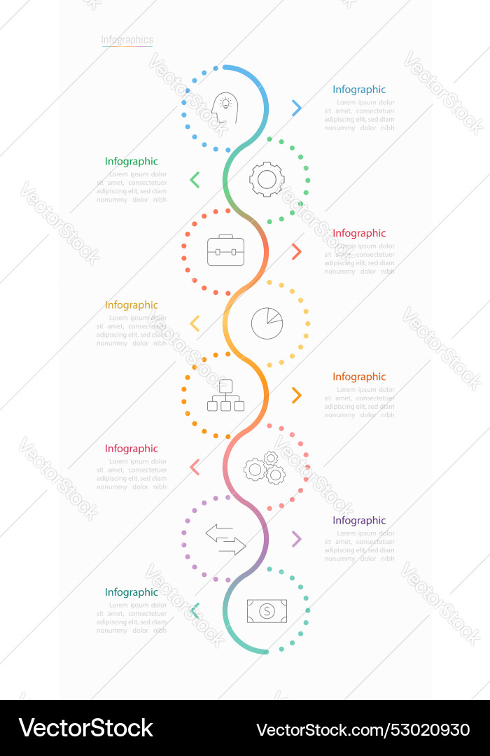 Infografik 8 Optionen Designelemente Lizenzfreier Vektor