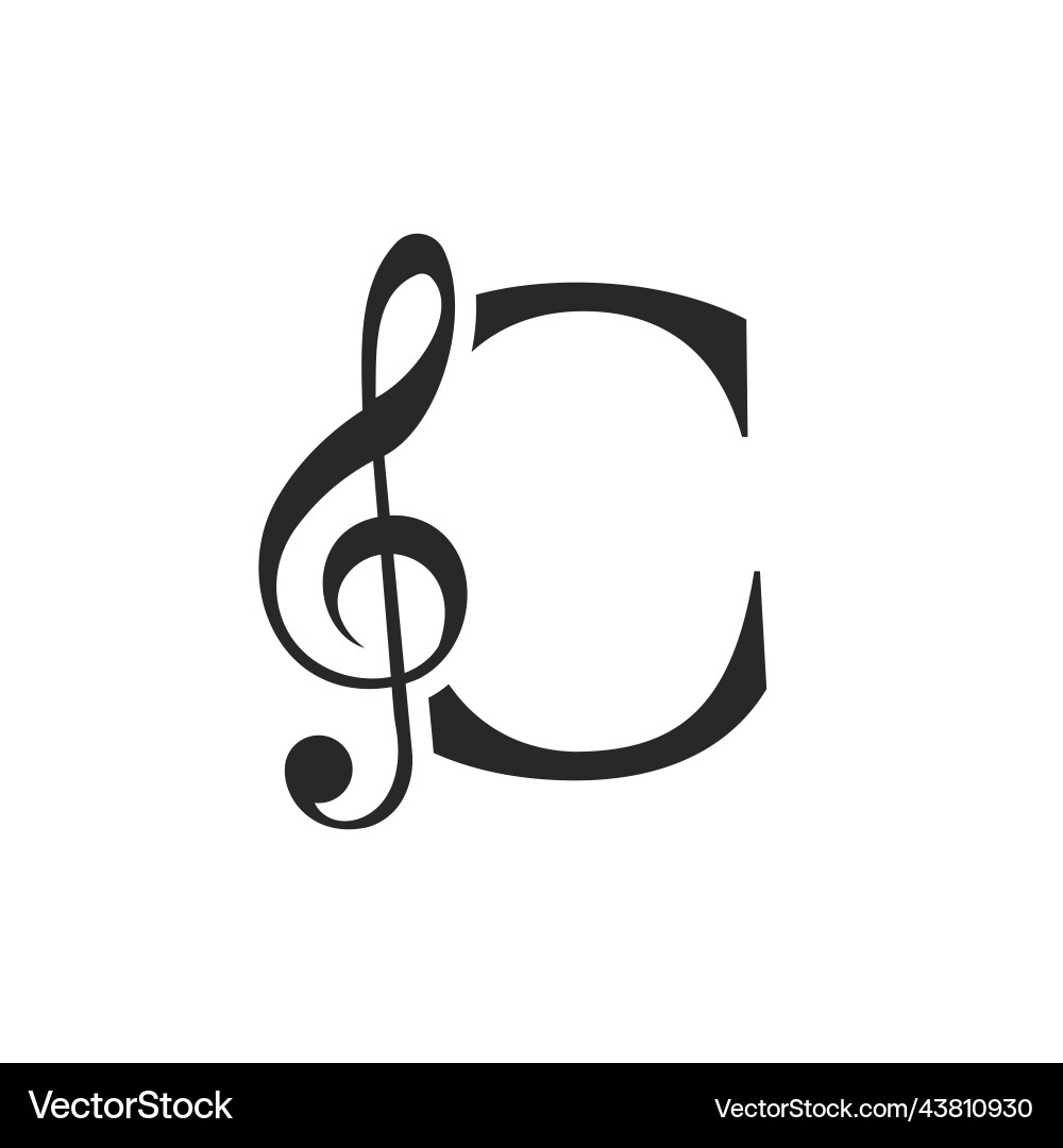 Initial letter c music logo dj symbol podcast Vector Image