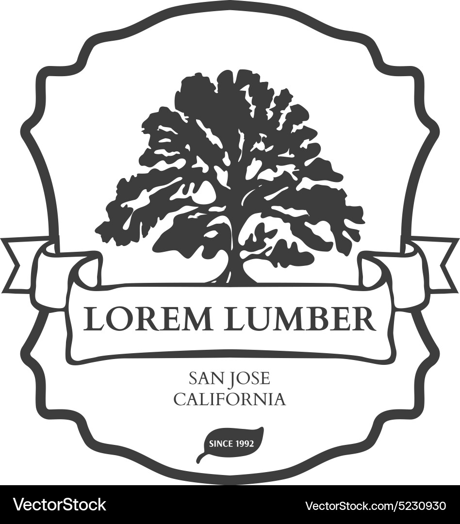 Lumber shop label design elements Royalty Free Vector Image