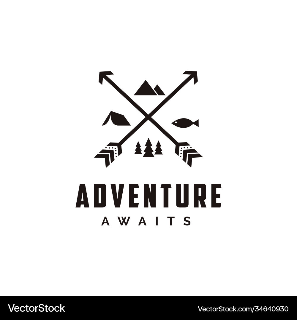Outdoor Adventure Badge Logo Royalty Free Vector Image