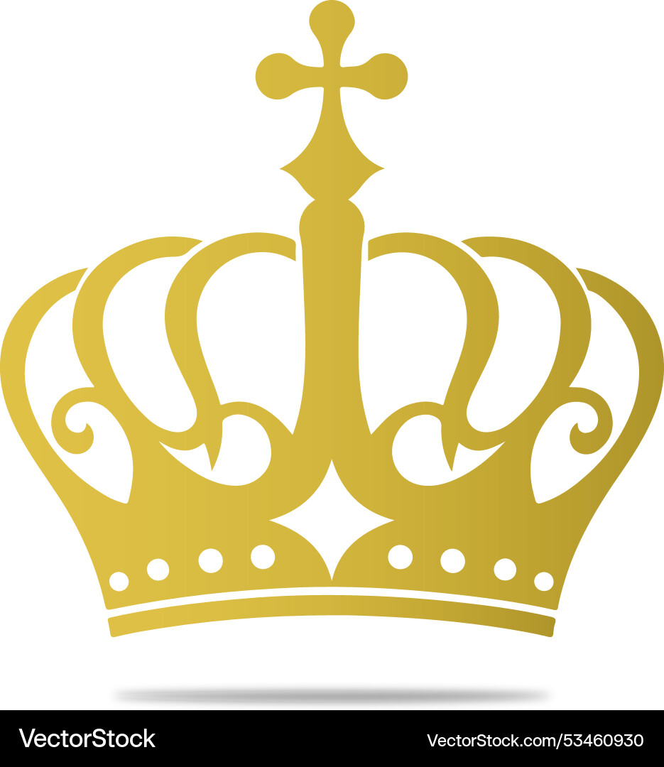 Premium crown icon on a white Royalty Free Vector Image