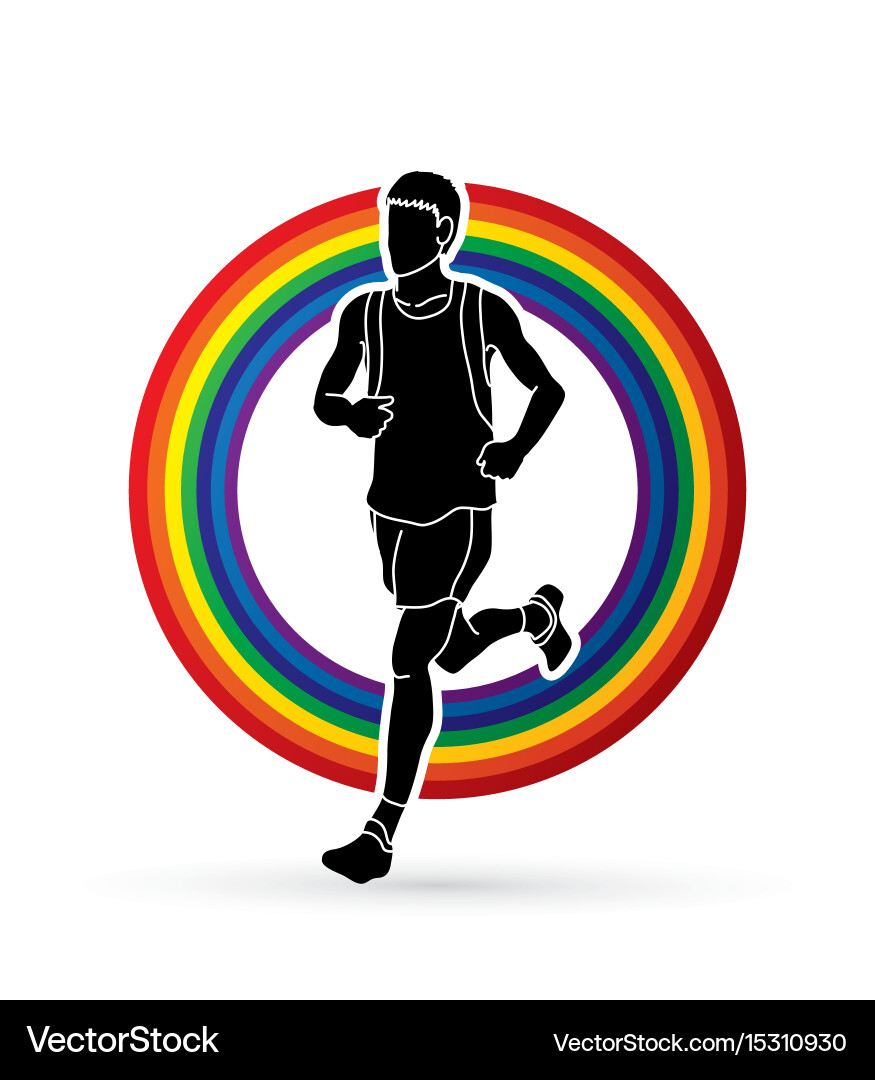 Running man sport sprinter marathon Royalty Free Vector