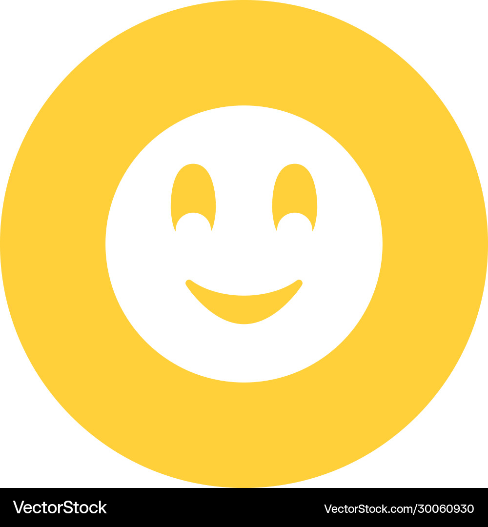 Smiling chat emoticon isolated icon Royalty Free Vector
