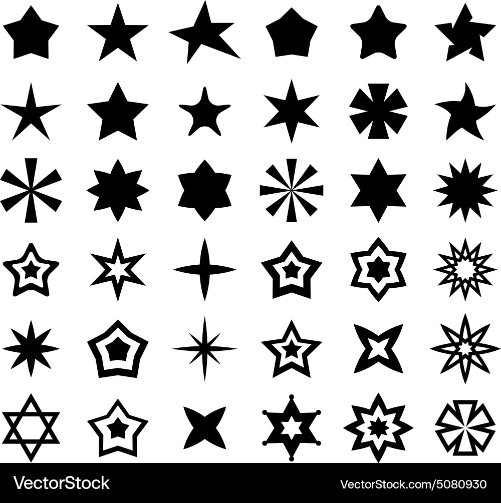 Star Cluster Symbol Set Royalty Free Vector Image