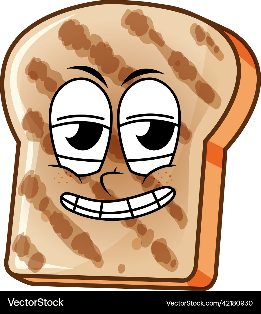 Toast with happy face Royalty Free Vector Image
