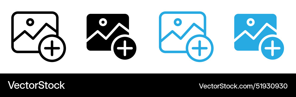 Upload photo icon logo set Royalty Free Vector Image