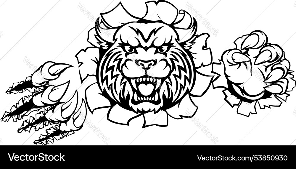 Wildcat angry mascot background claws breakthrough