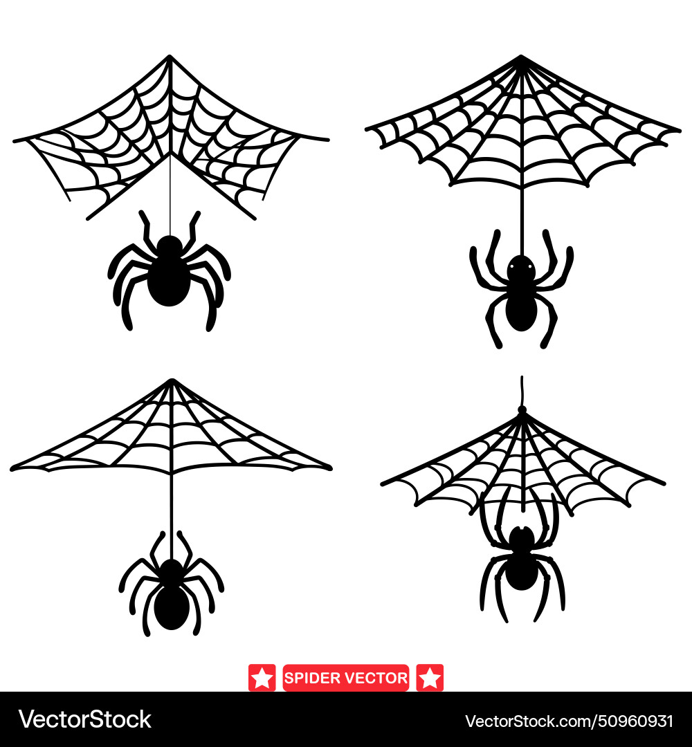 Arachnid assault powerful spider silhouette Vector Image