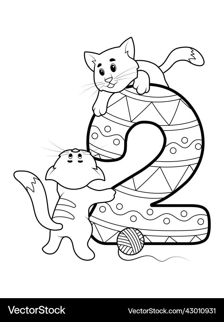 Coloring page - numbers education and fun Vector Image
