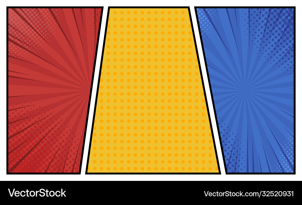Comics book background in different colors blank Vector Image