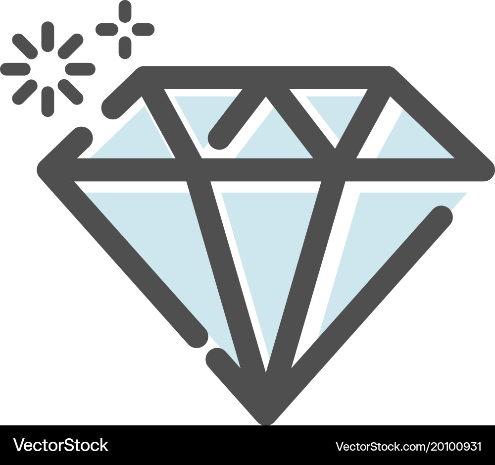 Diamond jewel symbol icon Royalty Free Vector Image