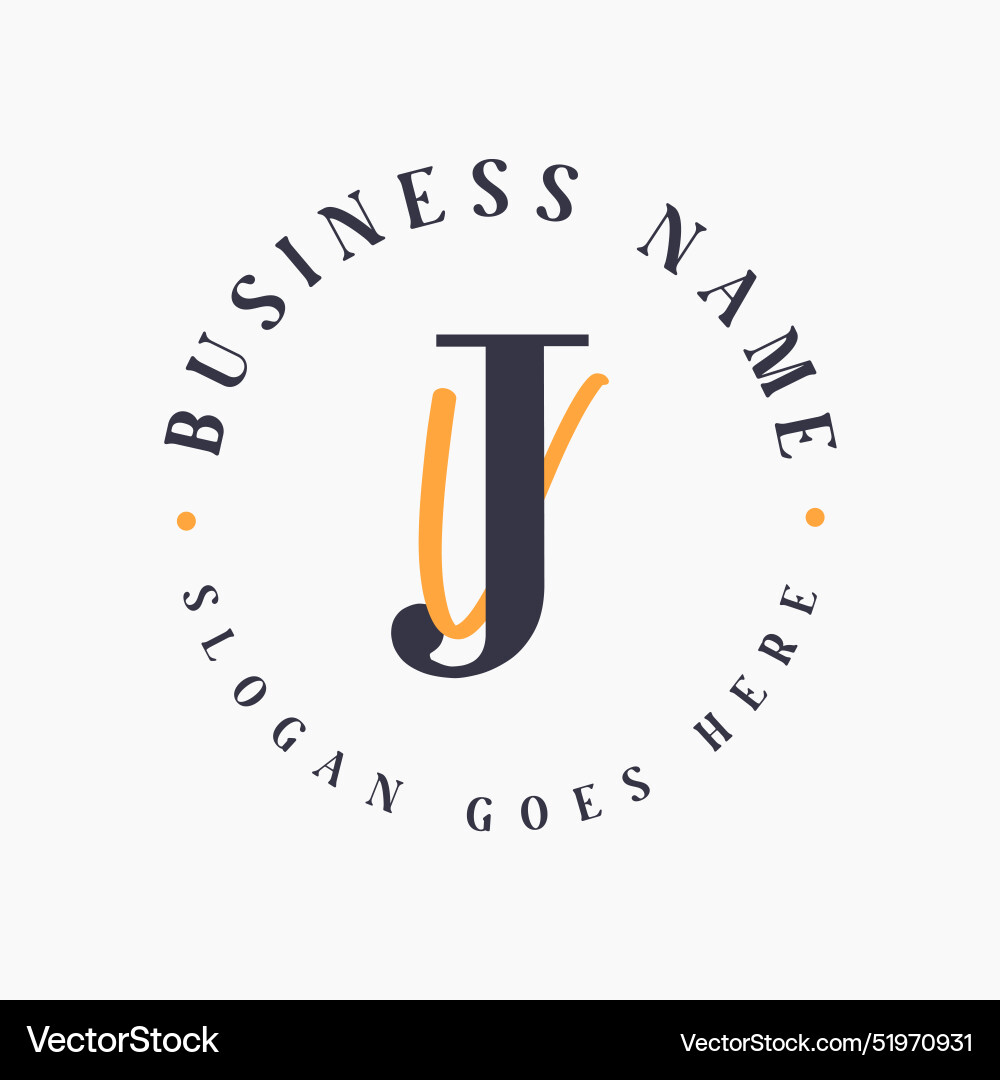 Elegant letter jv initials logo for corporate Vector Image