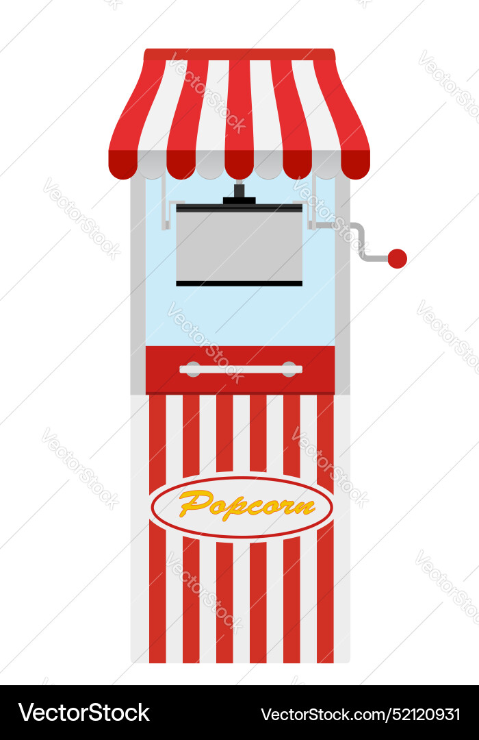 Flat style popcorn making machine sweet snack Vector Image