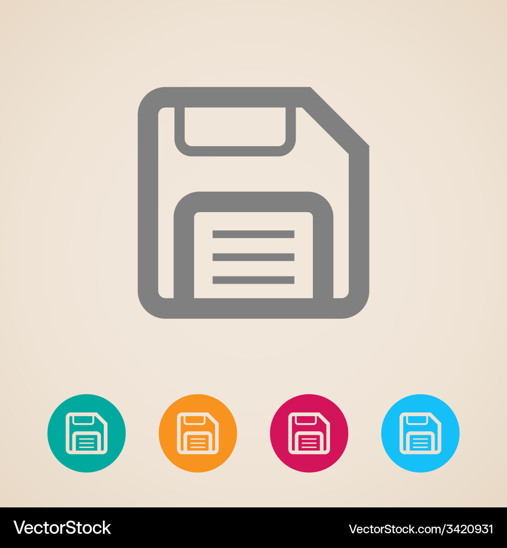 Floppy disk storage icon Royalty Free Vector Image