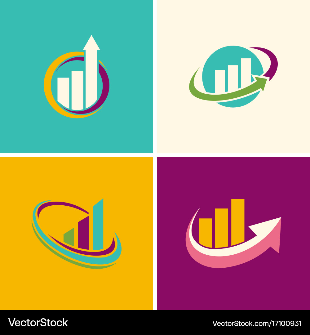 Graph finance logos Royalty Free Vector Image - VectorStock