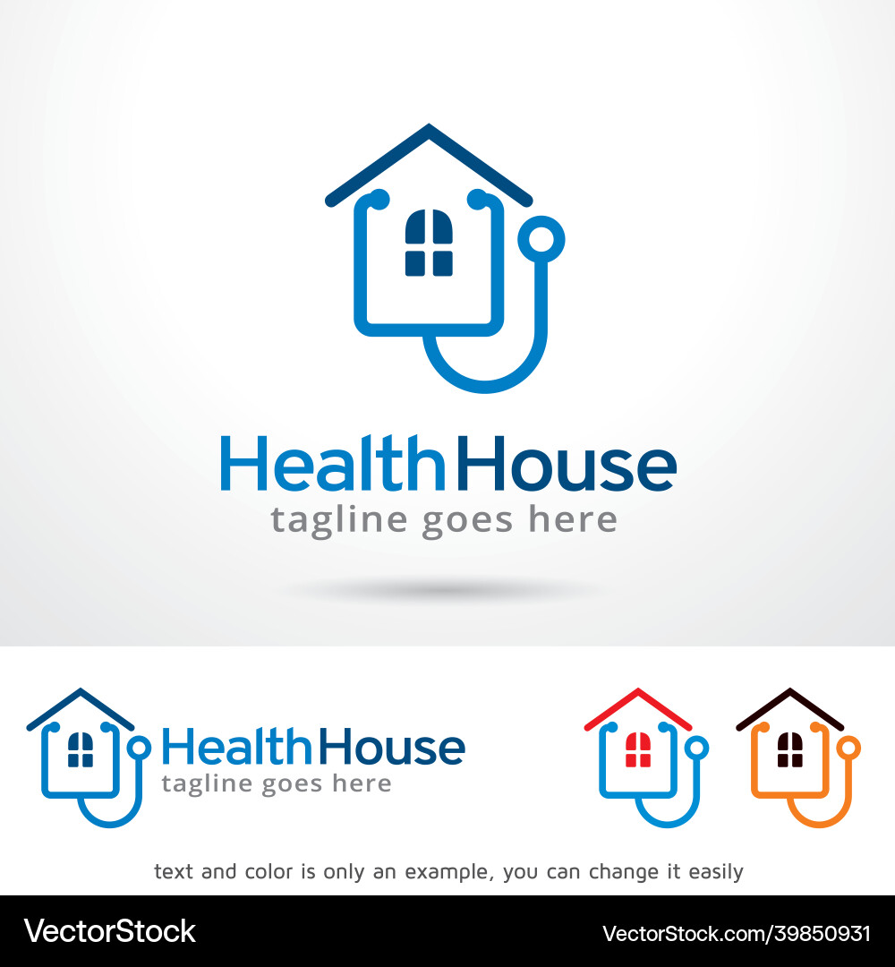 Health house logo template Royalty Free Vector Image