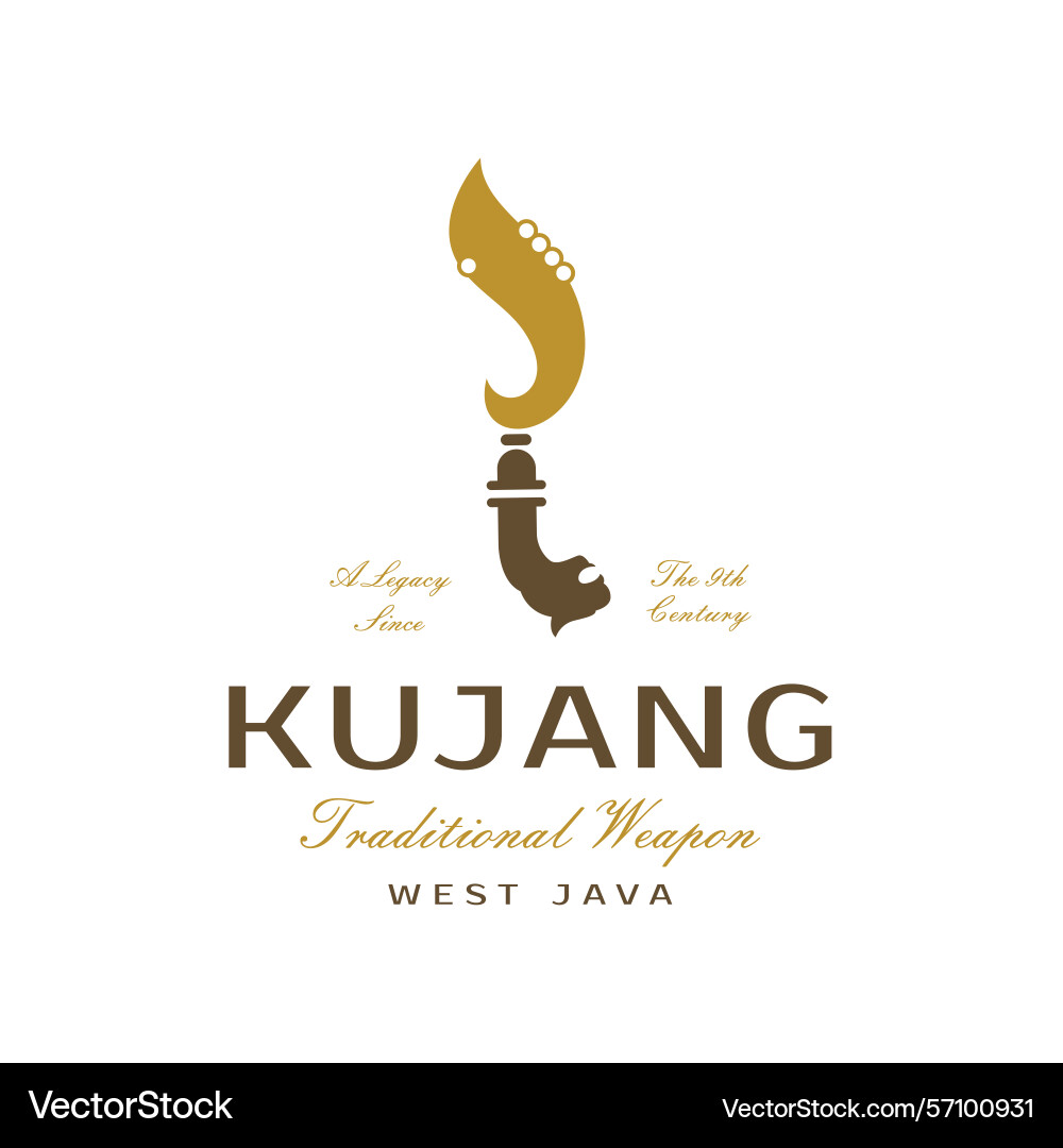 Kujang traditional weapon logo Royalty Free Vector Image