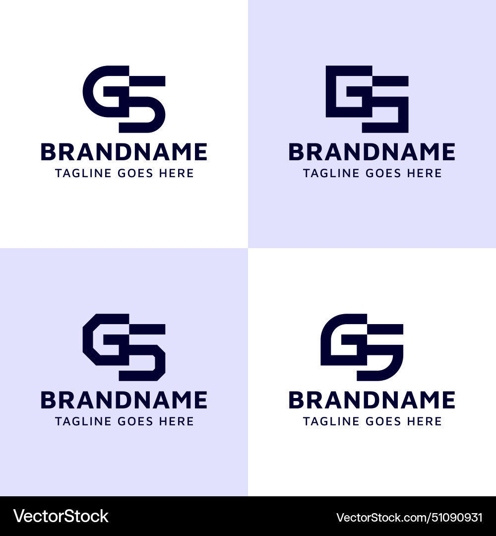 Letters gs monogram logo set suitable for any Vector Image