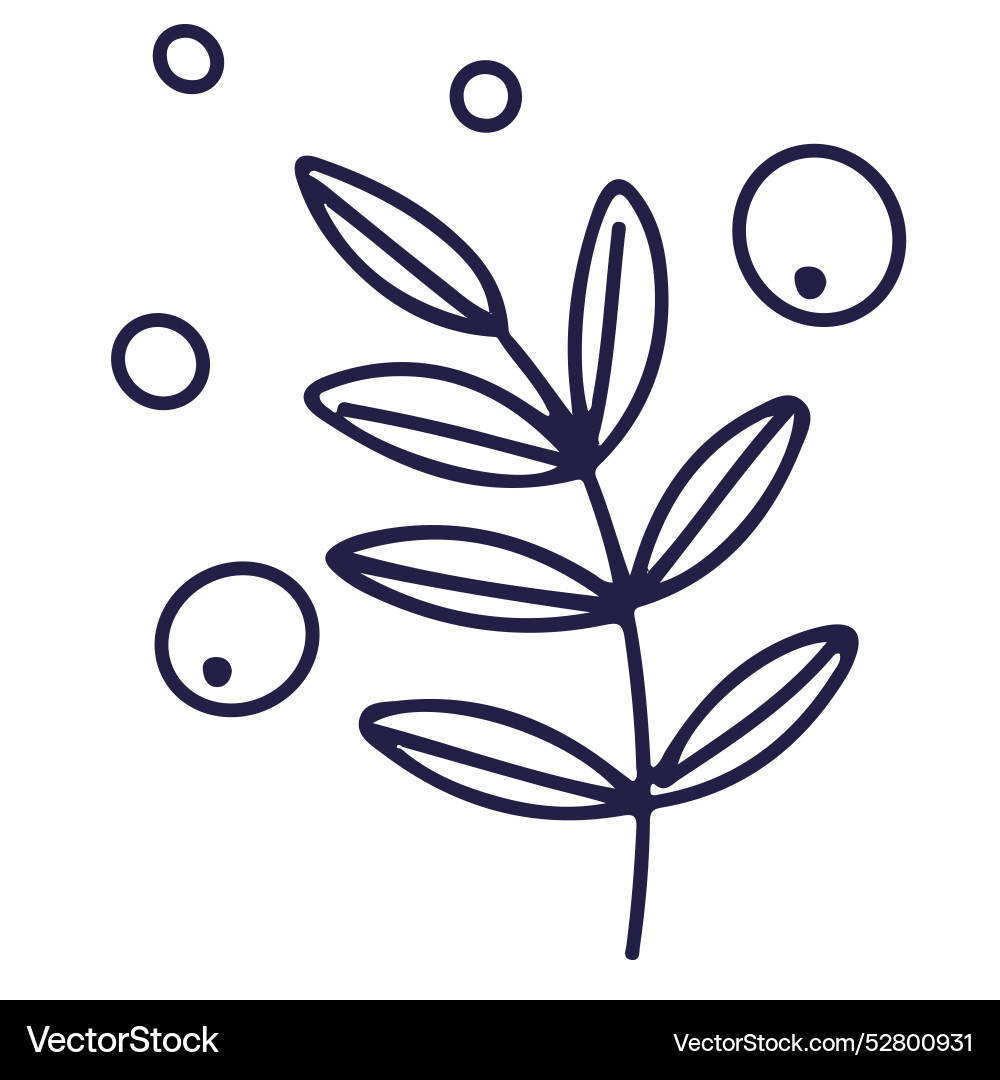 Line of fantasy leaf Royalty Free Vector Image