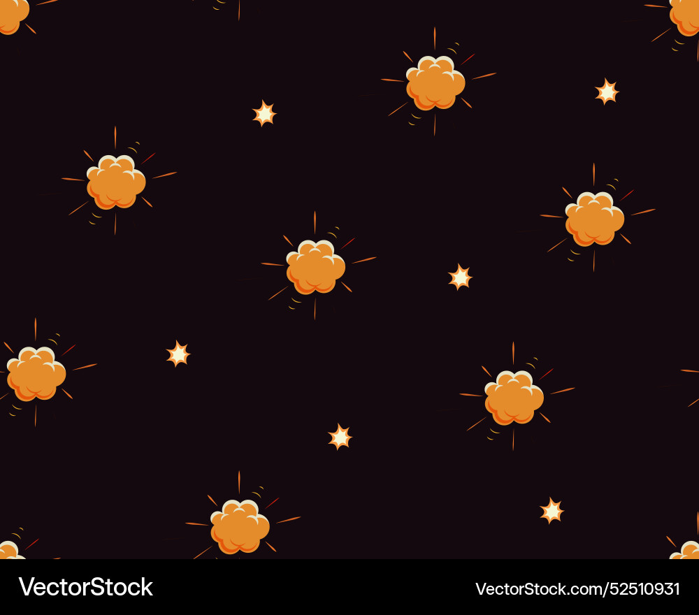 Seamless pattern explosion and boom effect star Vector Image