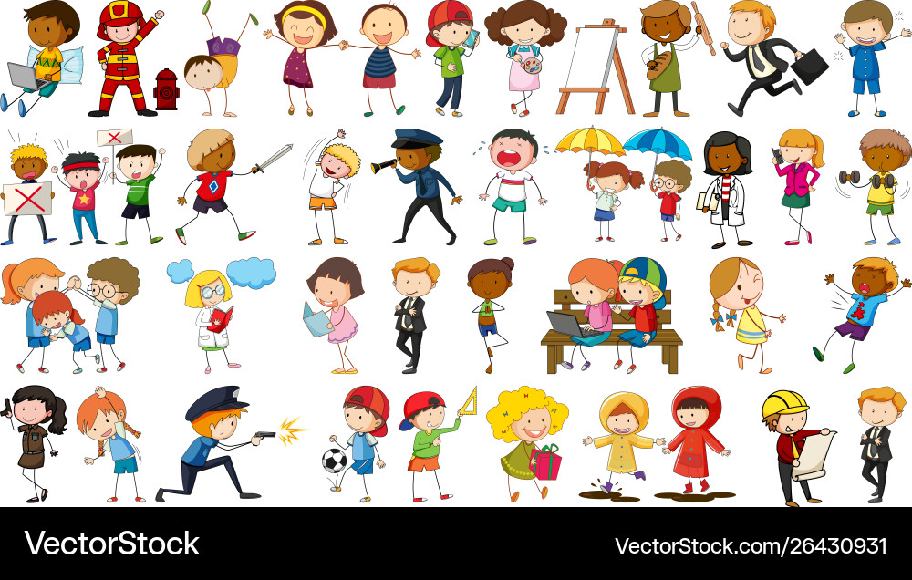 Set simple characters Royalty Free Vector Image