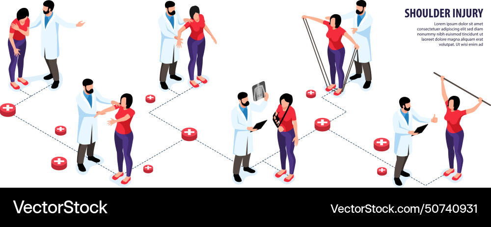 Shoulder injury infographics Royalty Free Vector Image