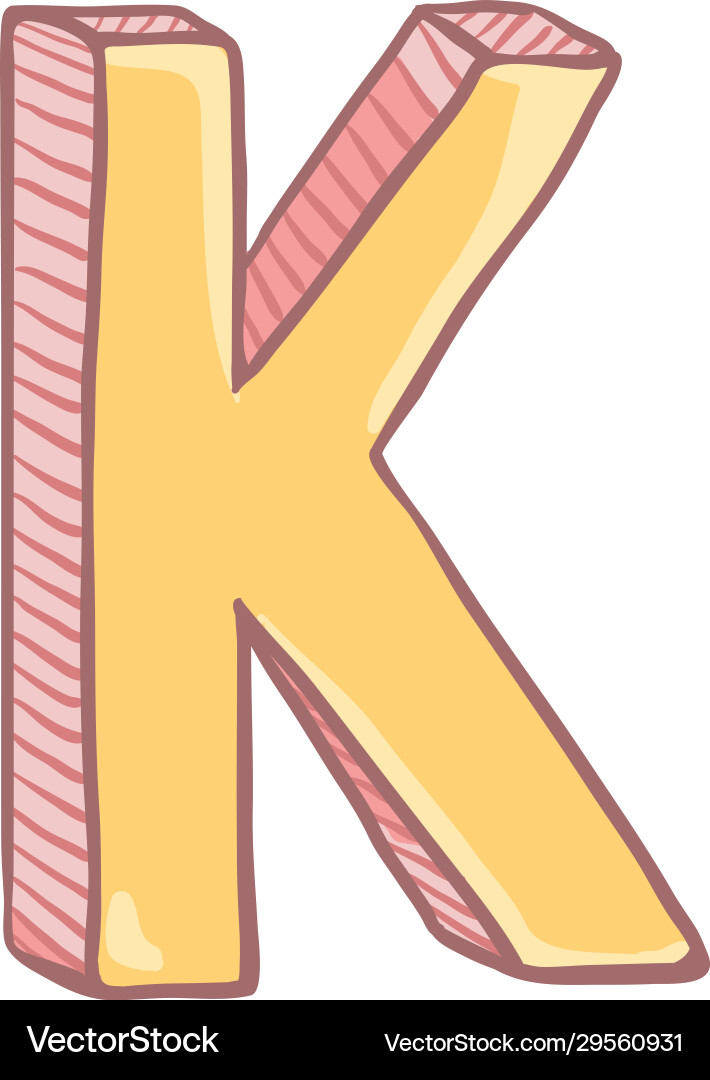 Single cartoon - the letter k Royalty Free Vector Image