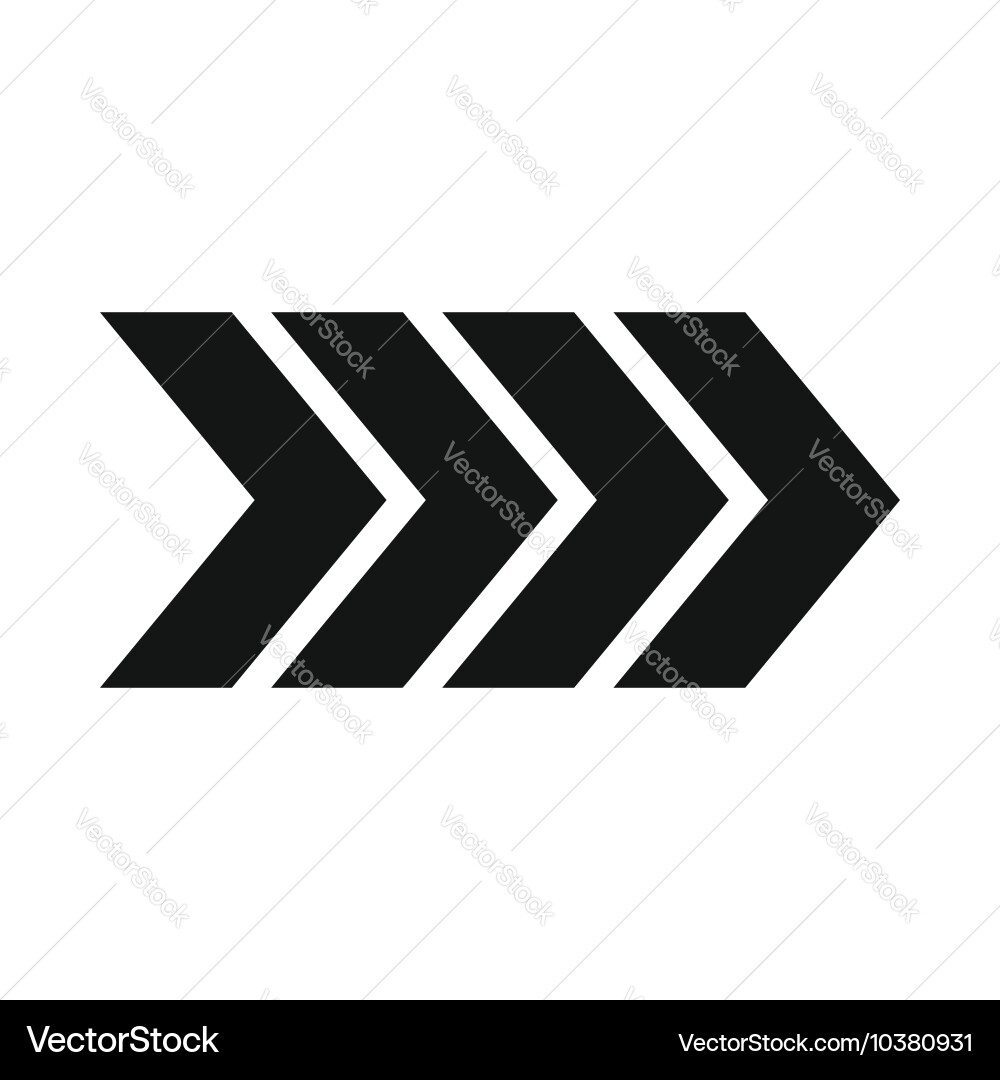 Striped arrow icon simple style Royalty Free Vector Image
