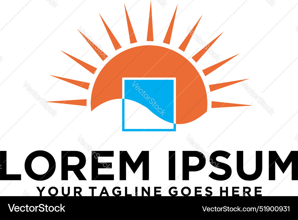 Sun light windows logo idea Royalty Free Vector Image