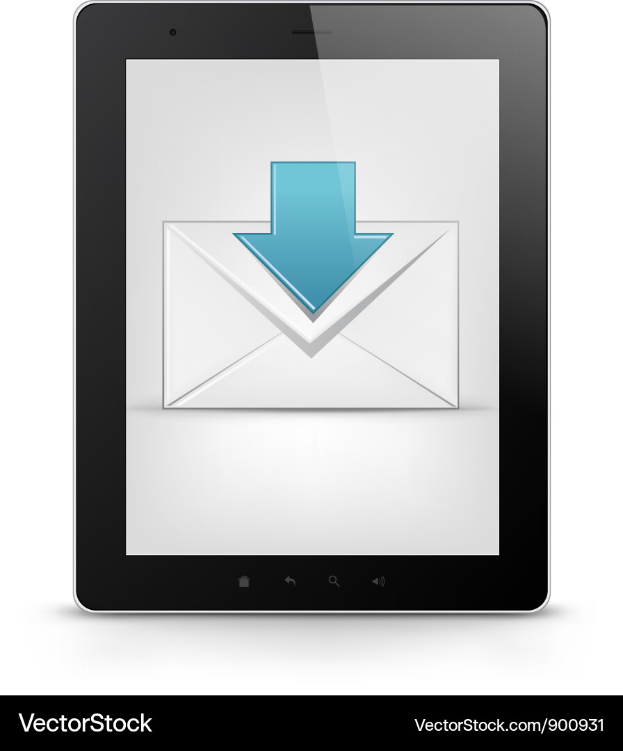 Tablet pc and email Royalty Free Vector Image - VectorStock