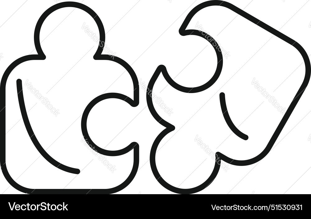 Two puzzle pieces connecting together Royalty Free Vector