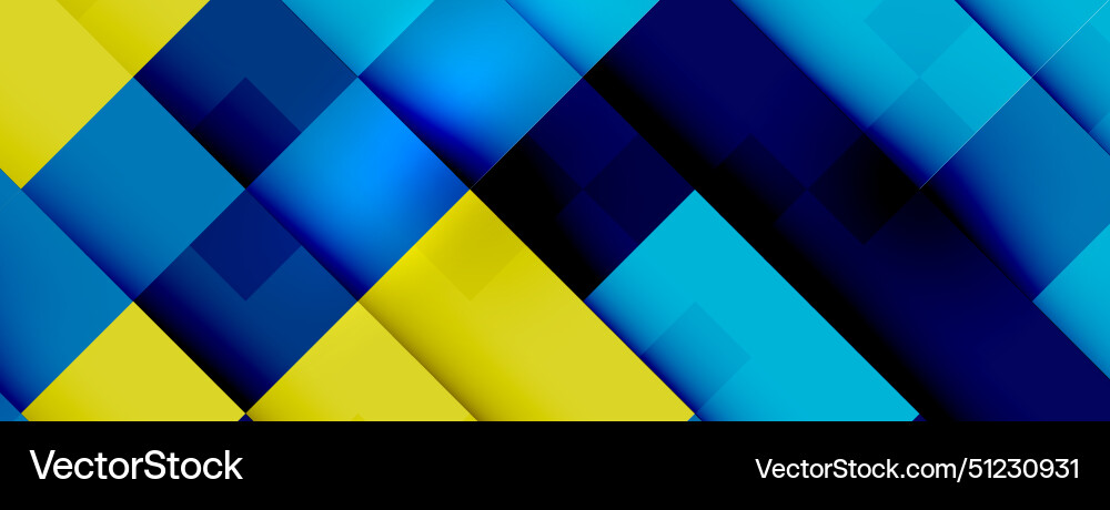 Vibrant blue and yellow geometric pattern Vector Image