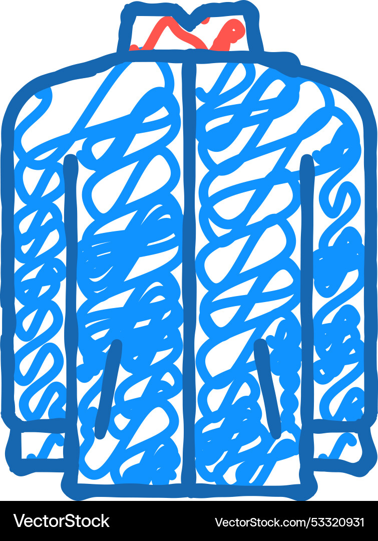 Windproof outerwear male icon doodle Royalty Free Vector