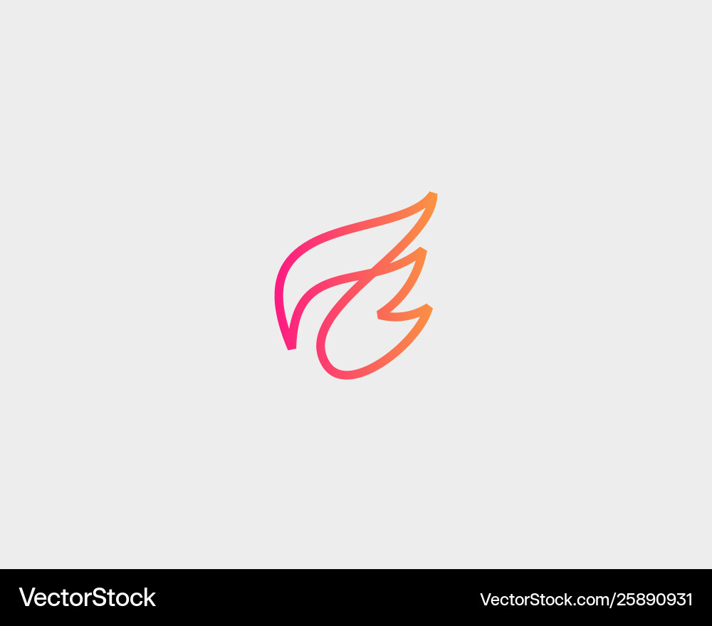Wing flight logo linear delivery shipping Vector Image