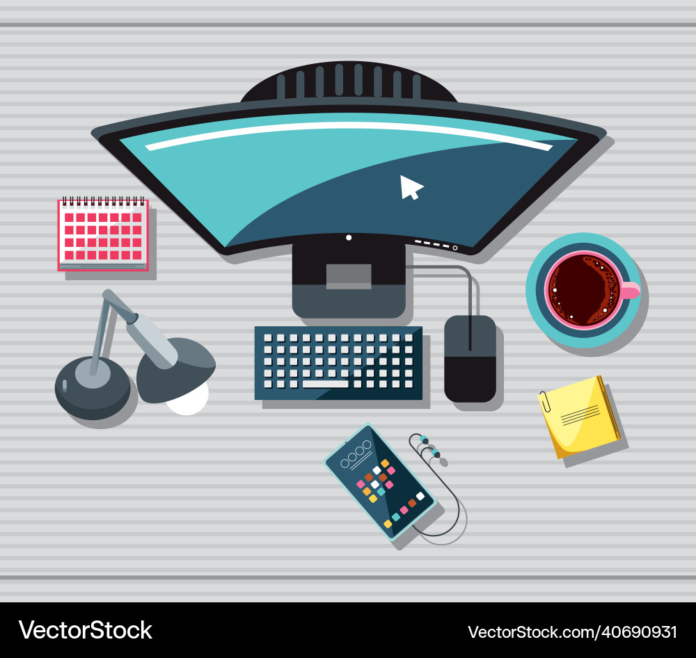 Workplace desktop background Royalty Free Vector Image