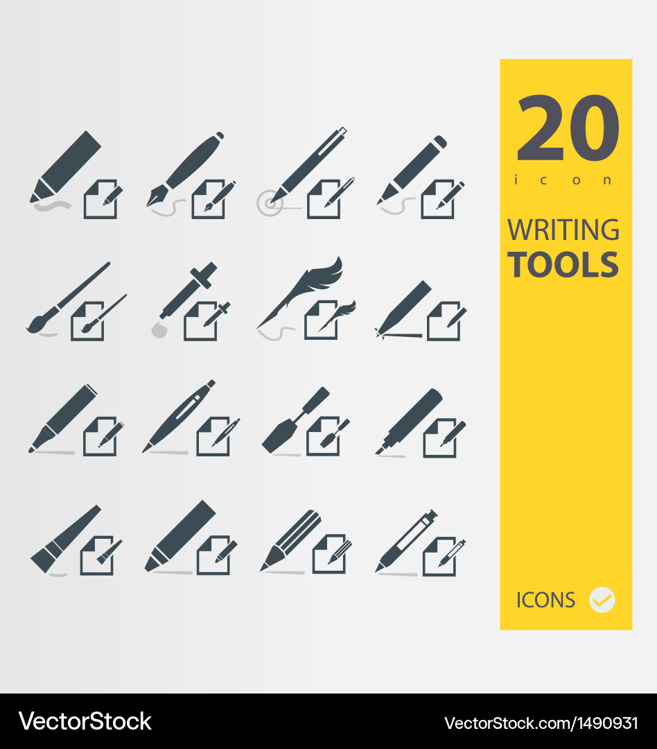 Writing tools Royalty Free Vector Image - VectorStock