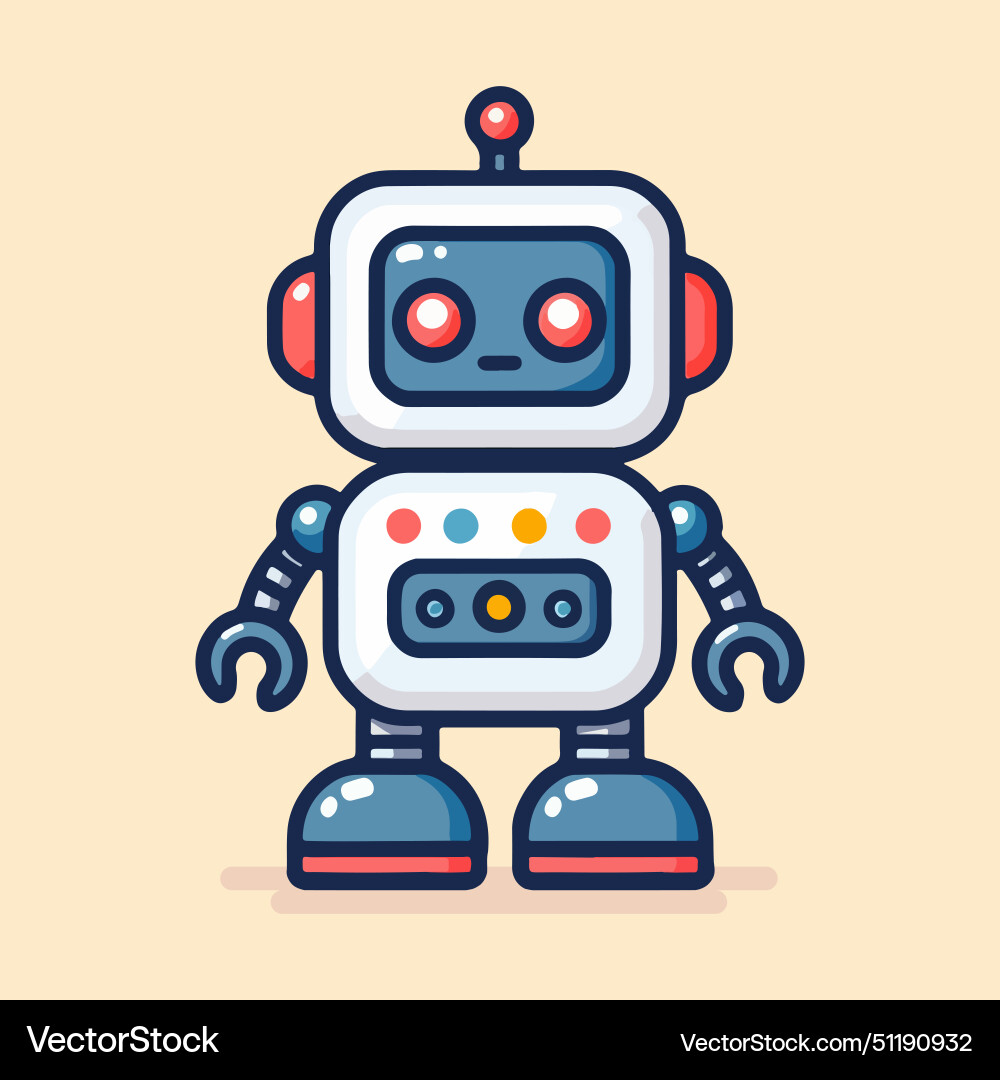 A friendly robot Royalty Free Vector Image - VectorStock