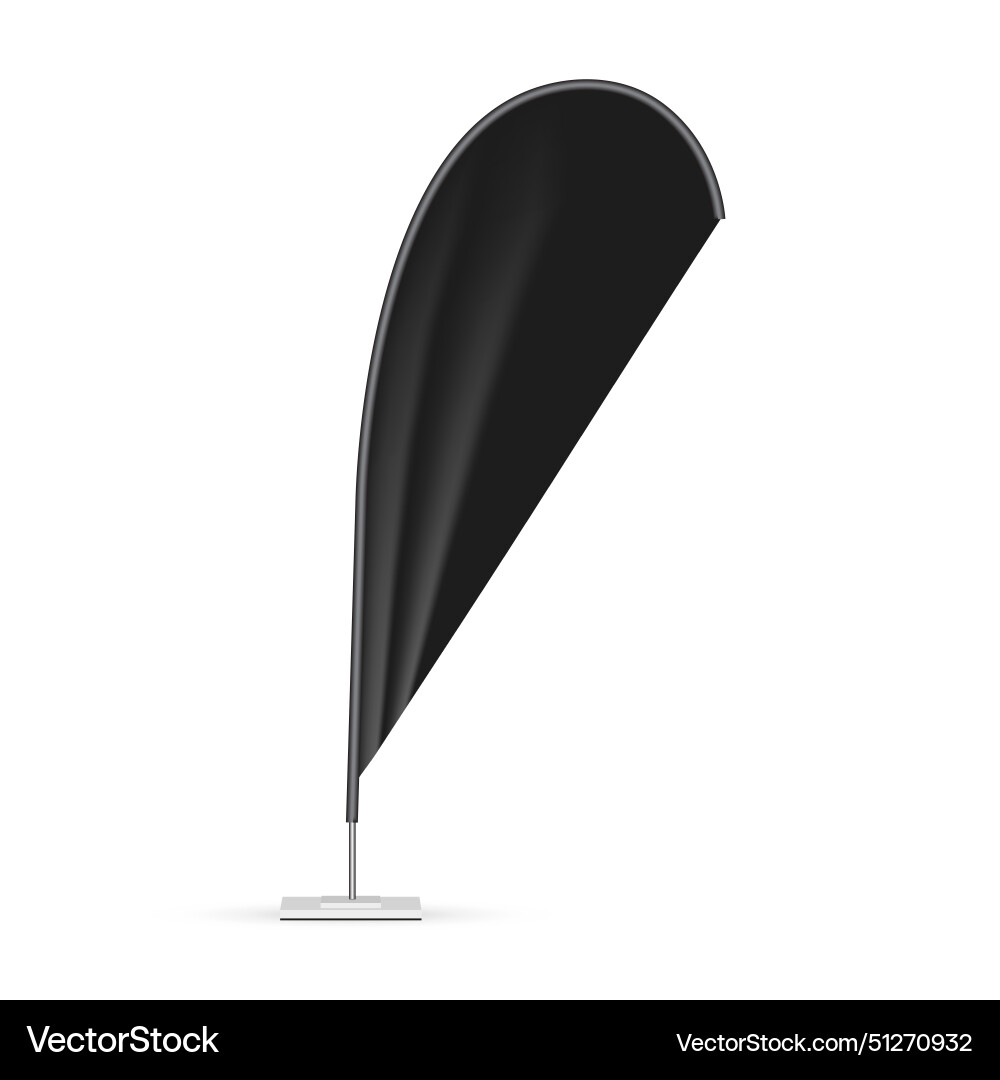 Black teardrop flag mockup for events Royalty Free Vector