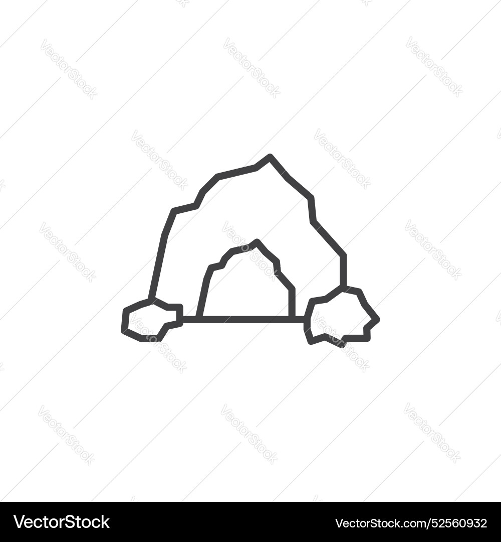 Cave icon set on white background Royalty Free Vector Image