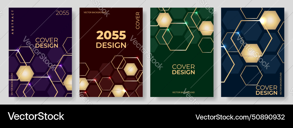 Colorful hexagonal abstract poster background Vector Image