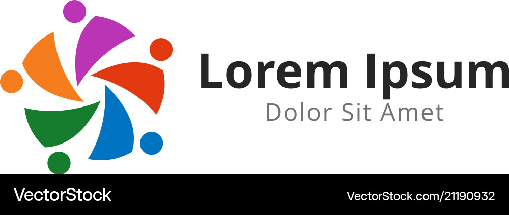 Community circle logo template Royalty Free Vector Image