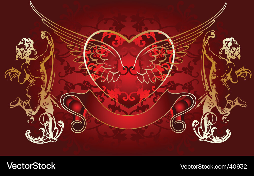 Cupid's Romance Background Royalty Free Vector Image