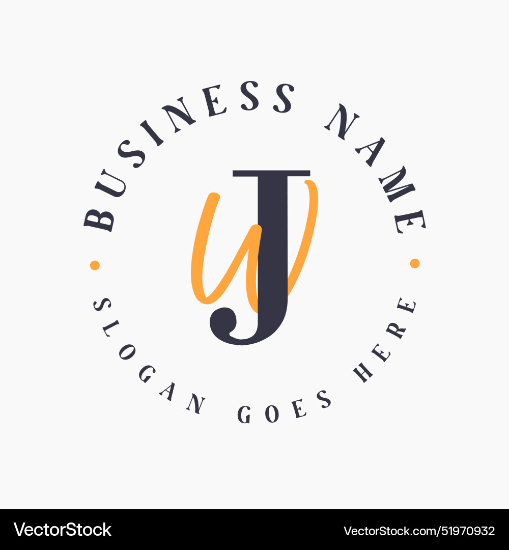 Elegant letter jw initials logo for corporate Vector Image