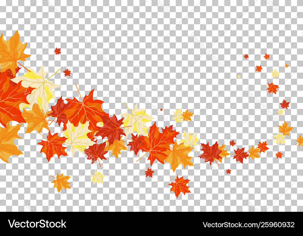 Falling Maple Leaves - Autumn Scene Royalty Free Vector