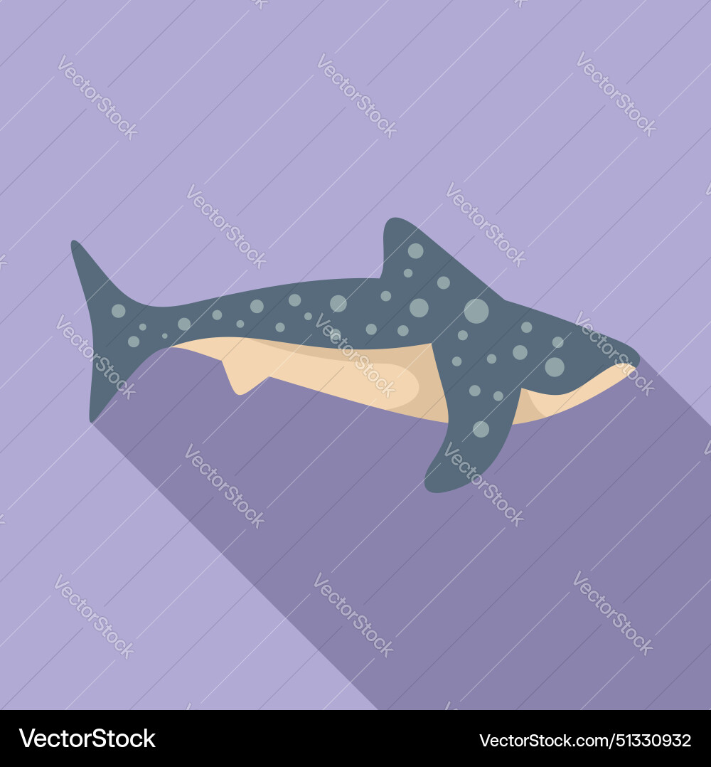 Flat of a whale shark Royalty Free Vector Image