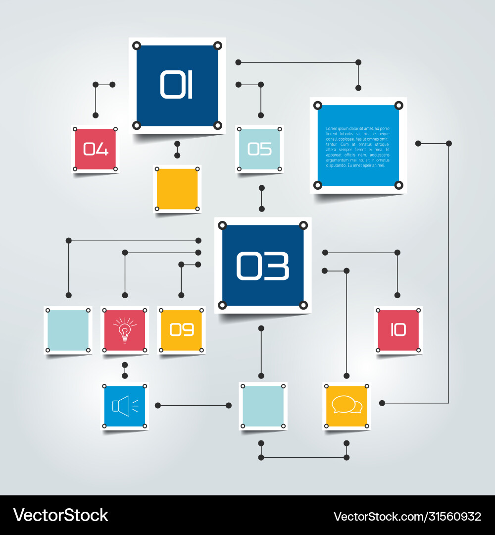 Flow chart infographic Royalty Free Vector Image